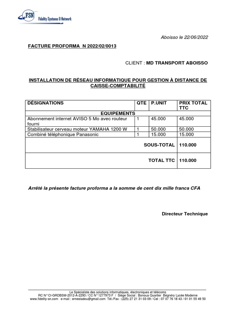 Facture ADSL Mbatto | PDF | Ordinateurs