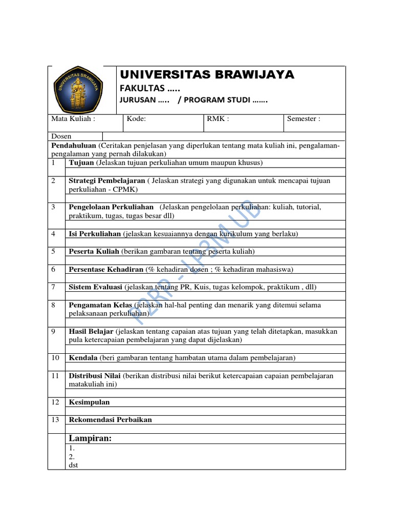Contoh Format Portofolio Perkuliahan | PDF