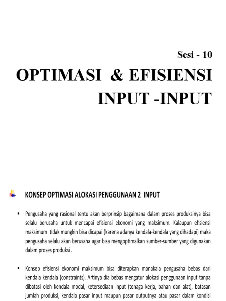 Optimasi Dua Input | PDF