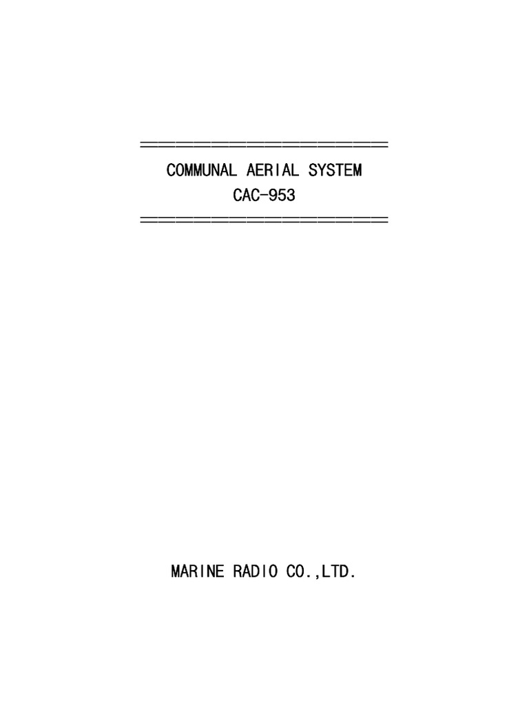 Cac 953 | PDF | Coaxial Cable | Antenna (Radio)