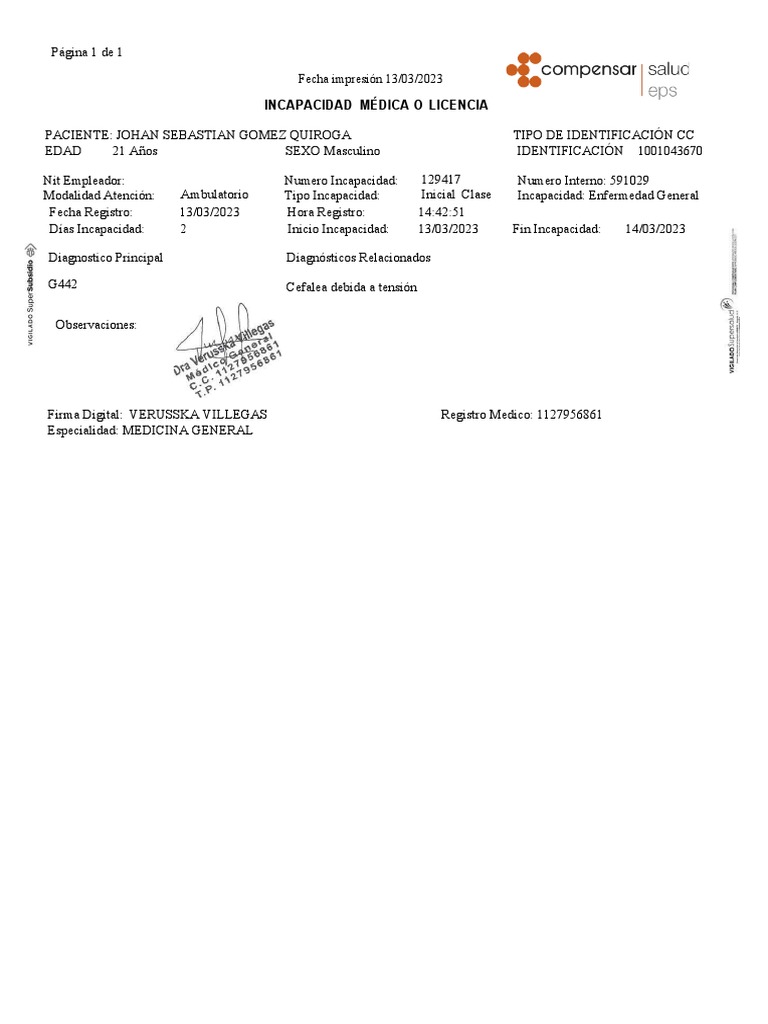 Compensar Johan Sebastian Gomez Quiroga 2 | PDF