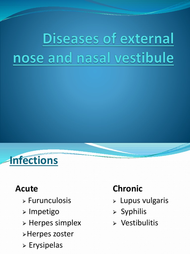 Diseases of External Nose and Vestibulitis - 13th September 2021 | PDF ...