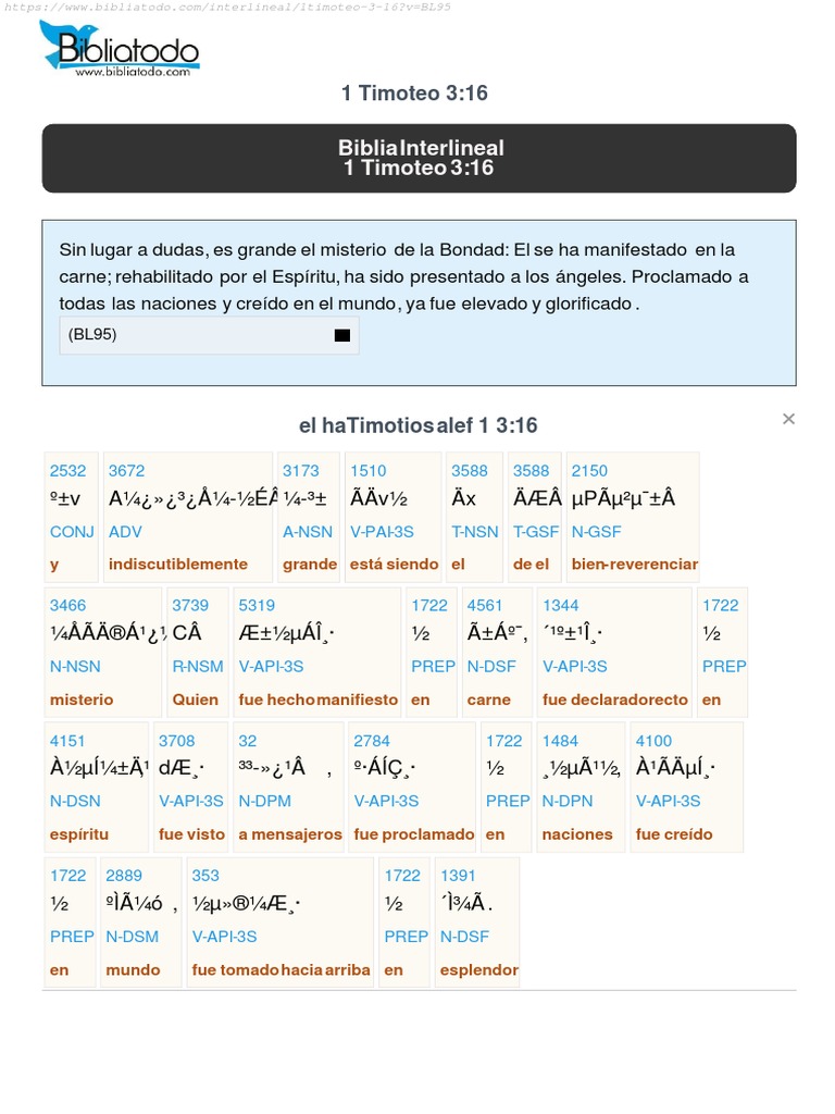 1 Timoteo 3 - 16 | PDF