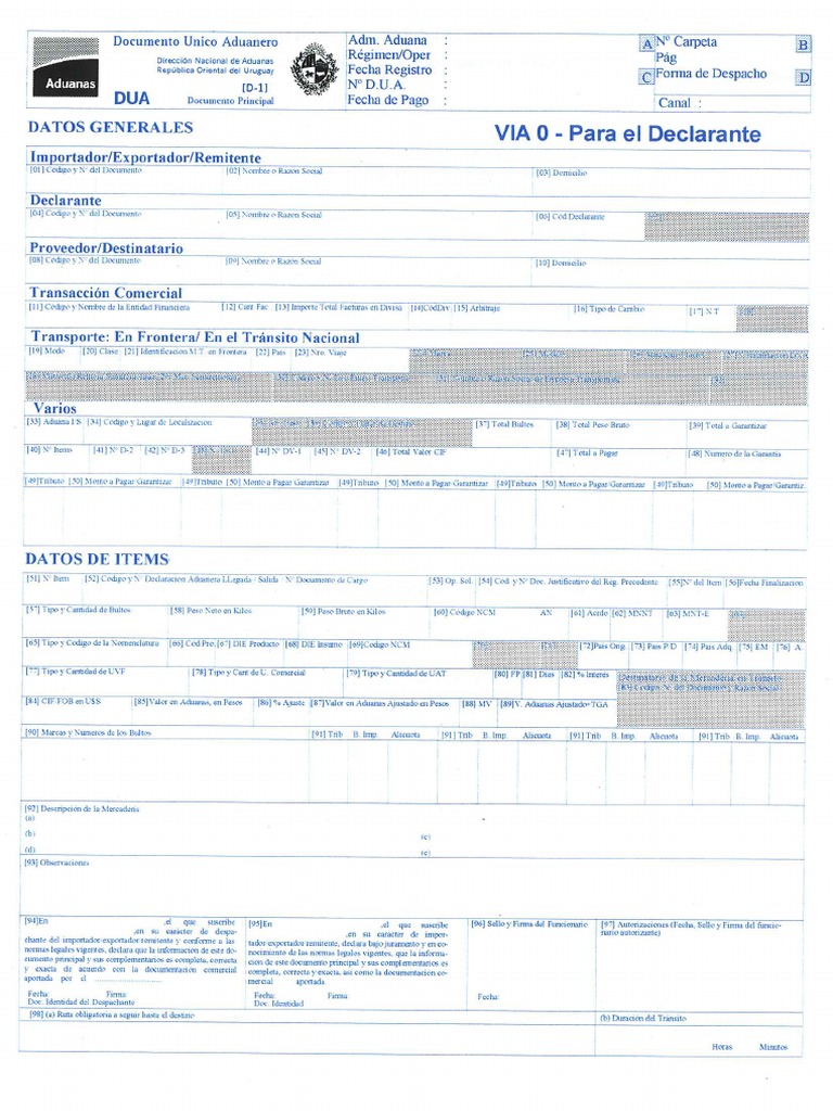 Documento Unico Aduanero Dua | PDF