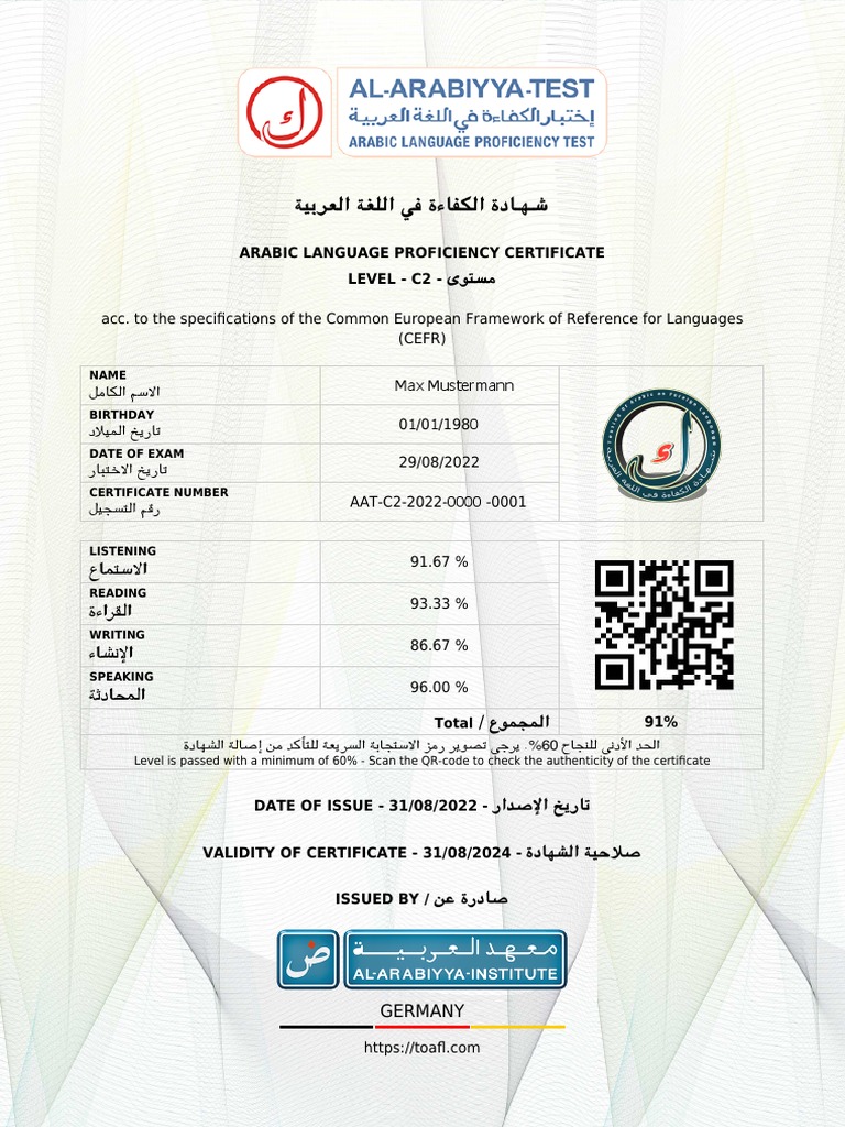 Certificate AAT C2 Sample | PDF