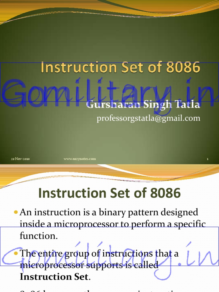 Instruction Set of 8086 | PDF | Binary Coded Decimal | Computer Architecture