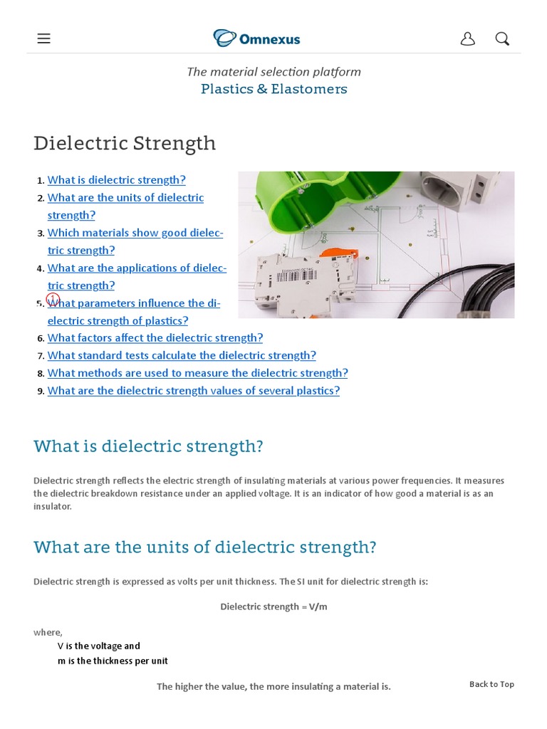 Dielectric Strength_ Unit, Formula & Test Methods of Materials | PDF ...