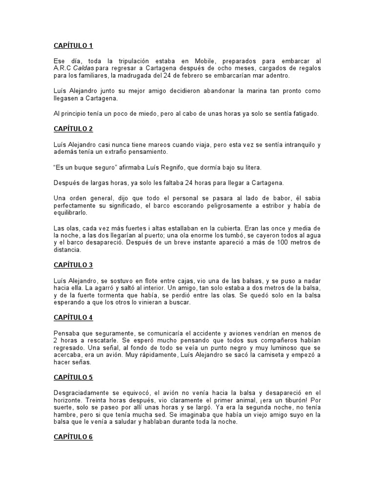 CAPÃ - TULO 1 Relatos Del Naufrago | PDF