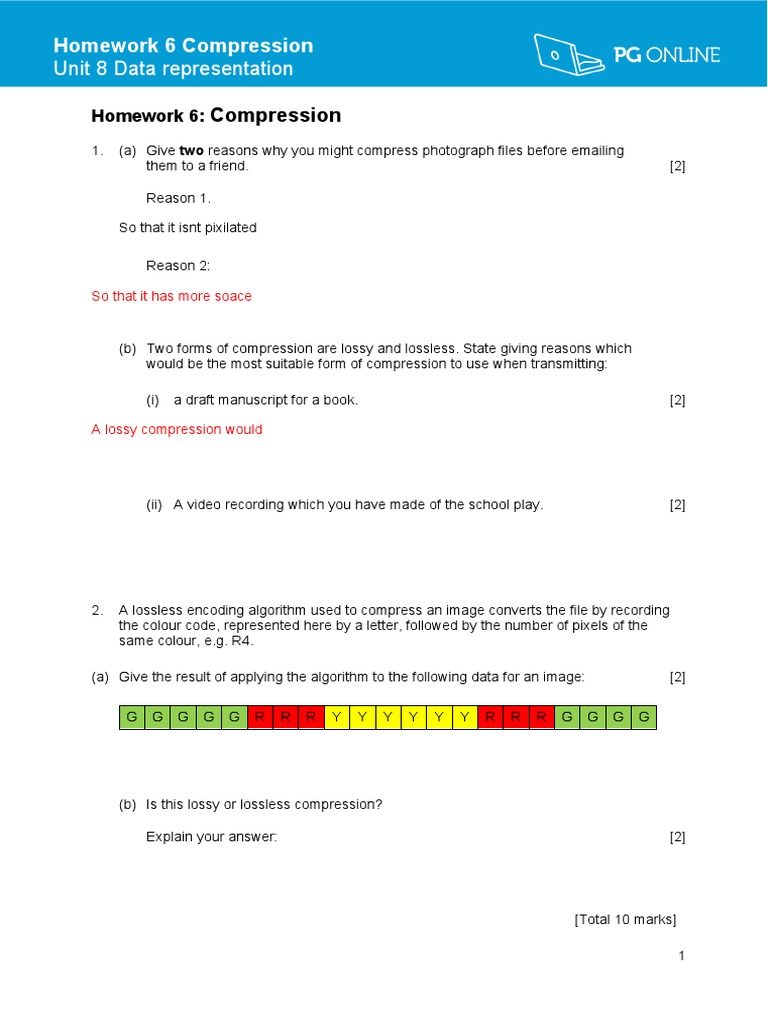 Data Representation Homework 6 Compression | PDF