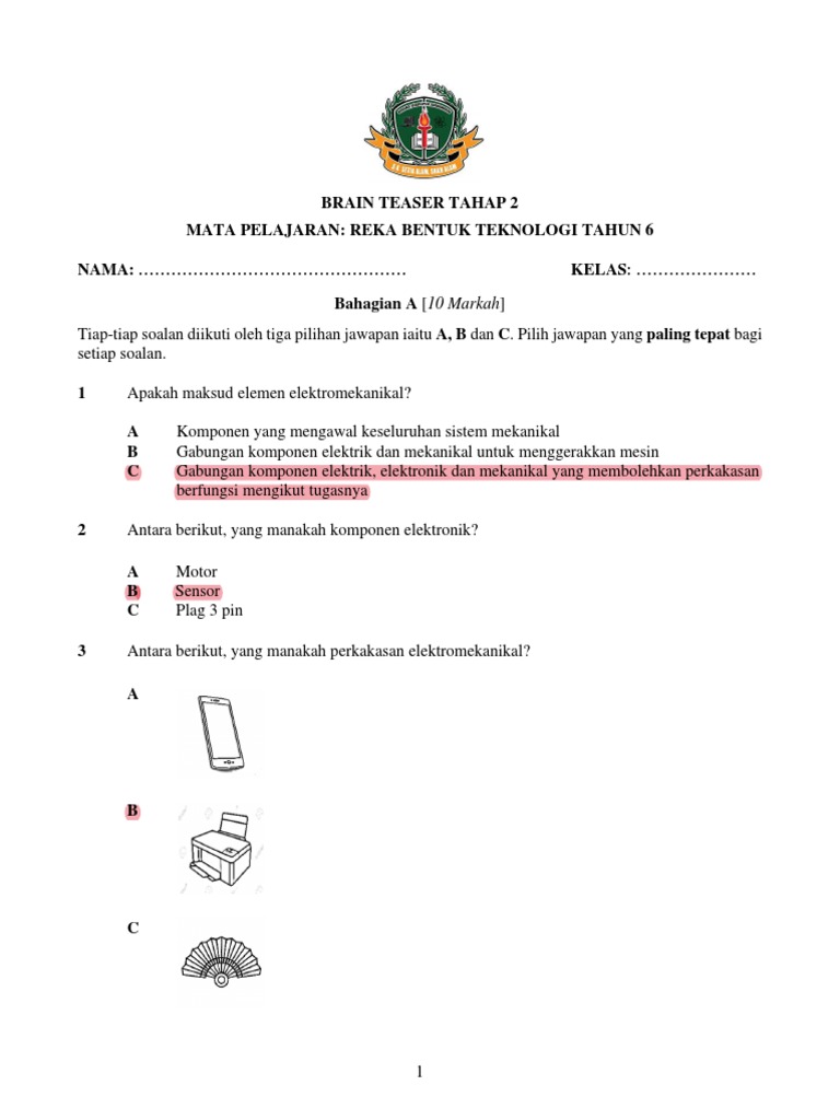 Skema Jawapan RBT Tahun 6 | PDF