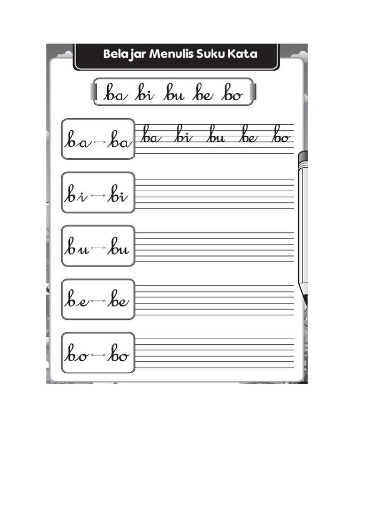 Latihan Menulis Tegak Bersambung | PDF