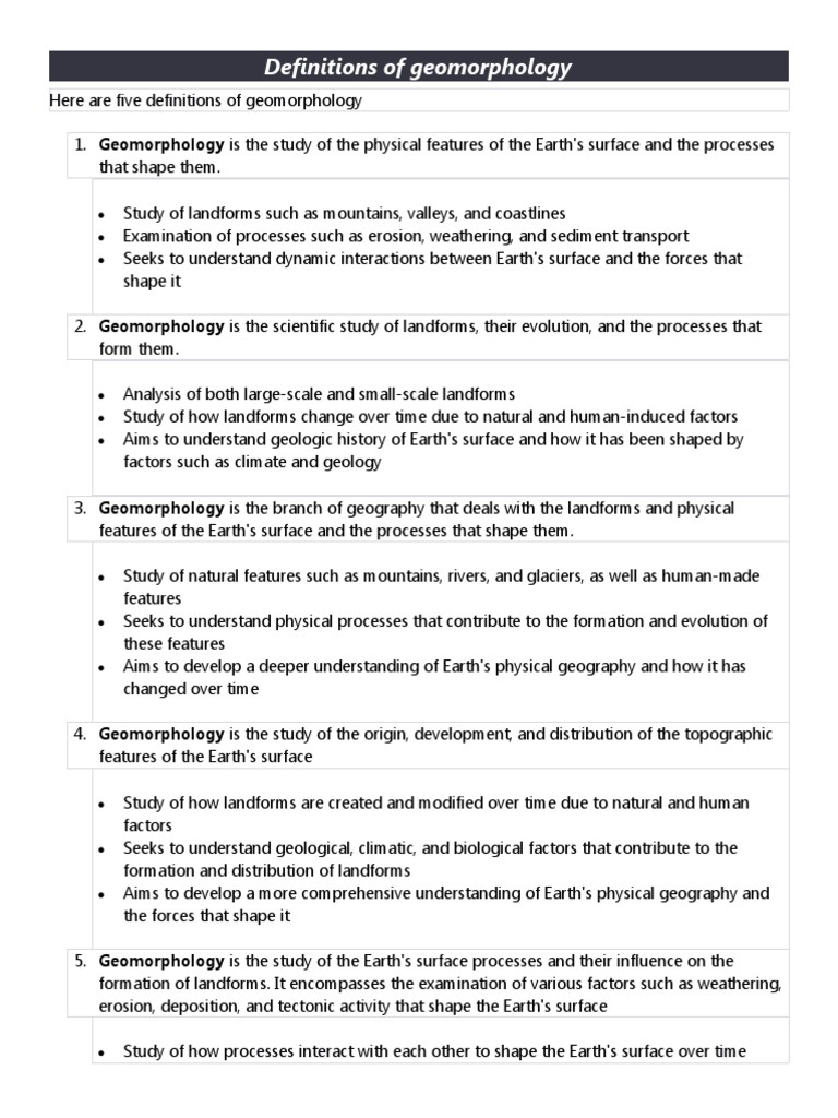 Concept of Geomorphology | PDF | Geomorphology | Earth Sciences