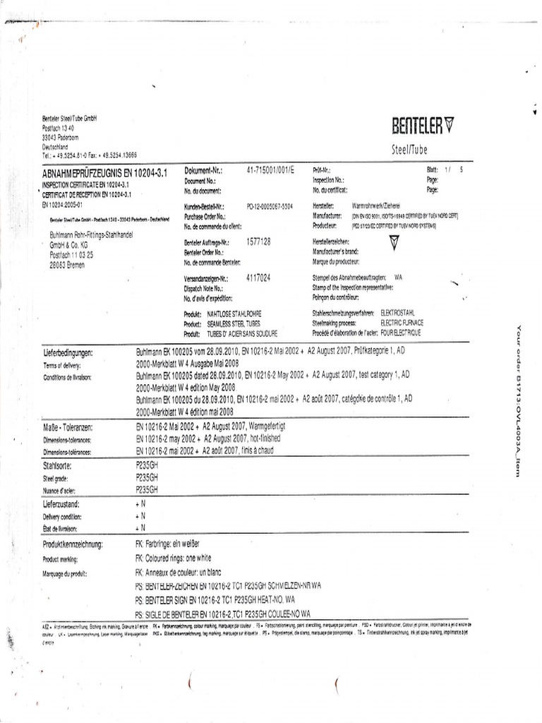 MTC Tube - P235 GH | PDF