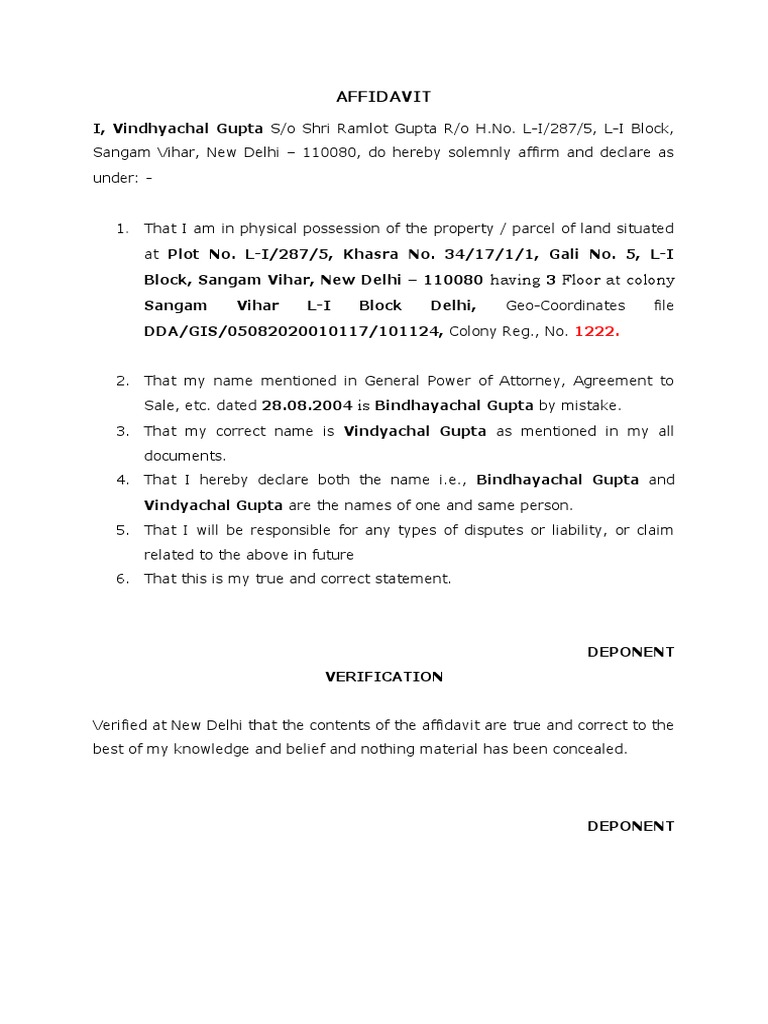 Affidavit-Name | PDF