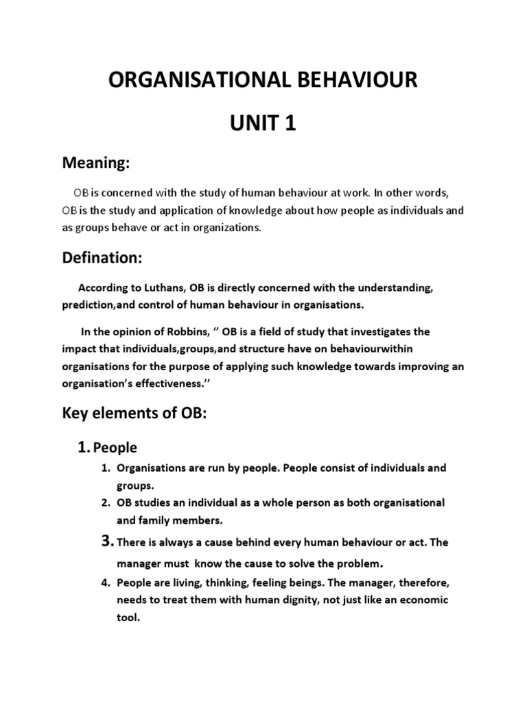Organisational Behaviour | PDF | Sociology | Organizational Behavior