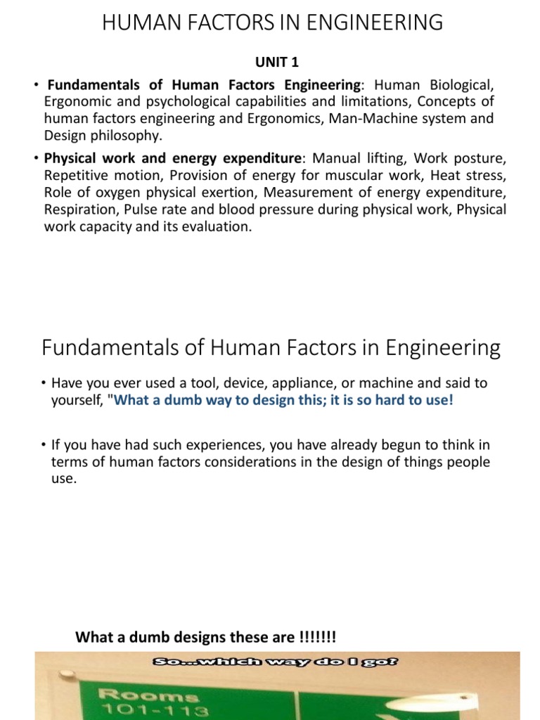 Unit 1 | PDF | Human Factors And Ergonomics | Aerobic Exercise