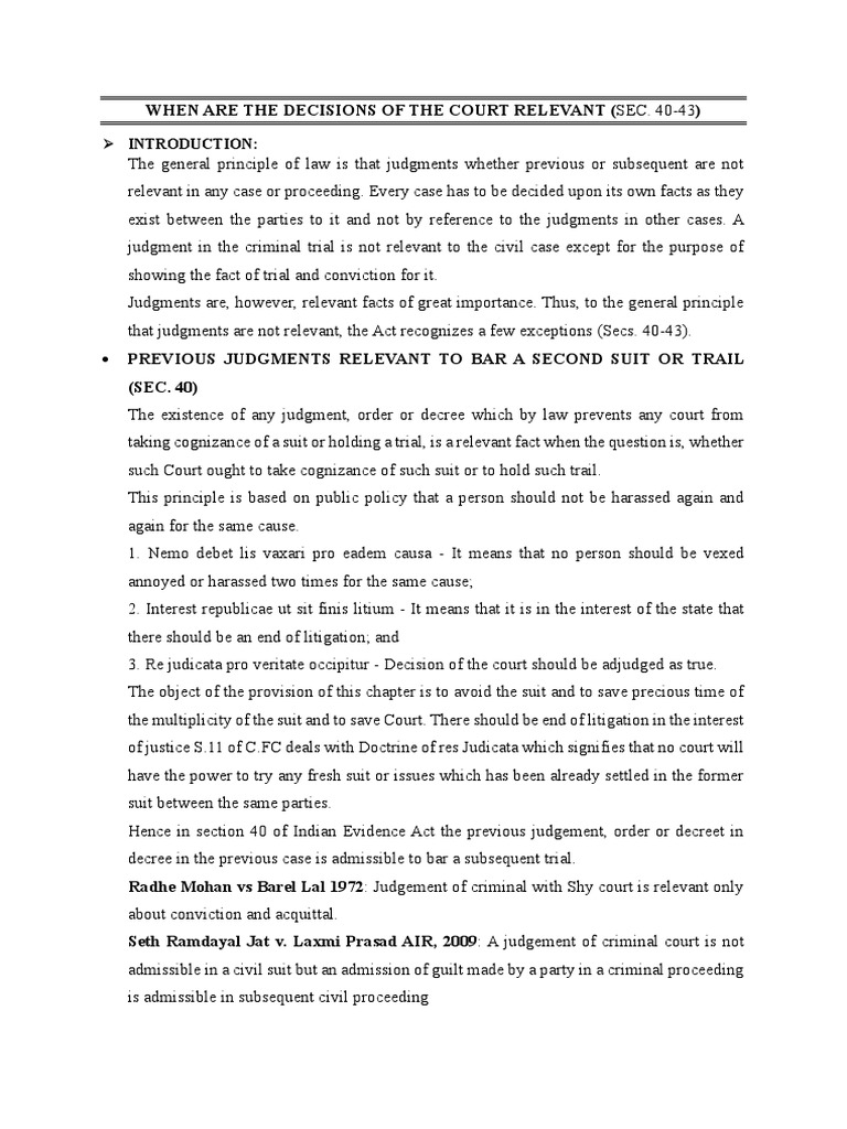 Court Judgment Relevance Guide | PDF | Judgment (Law) | Res Judicata