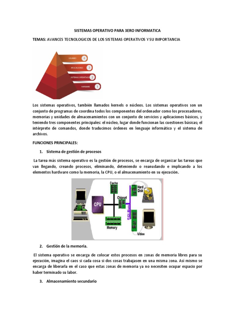 Sistemas Operativo para 3ero Informatica | PDF | Sistema operativo ...