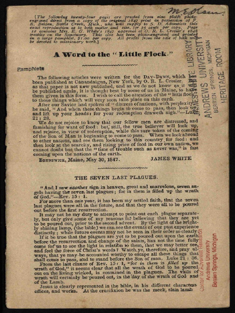 A Word to the Little Flock | PDF | Glory (Religion) | Jesus