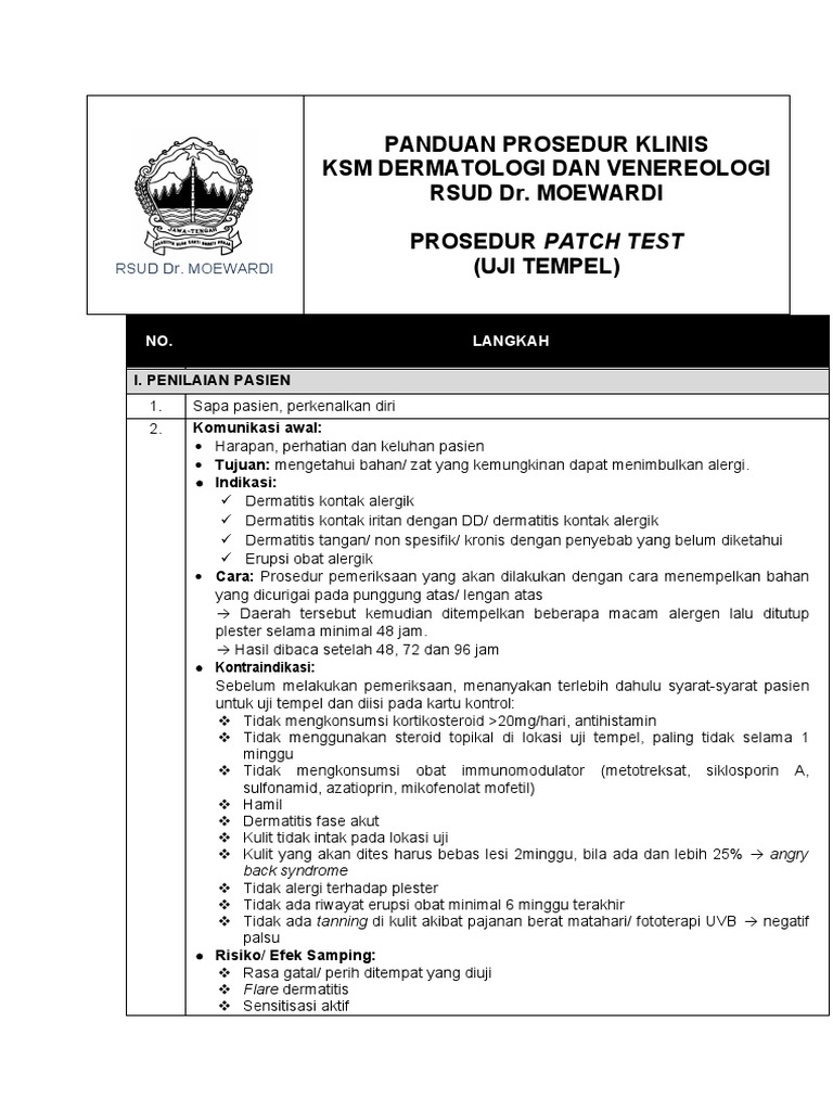 SOP Uji Tempel | PDF