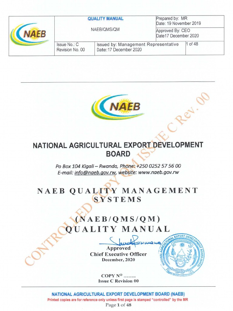 Quality Manual QMS 2020 | PDF