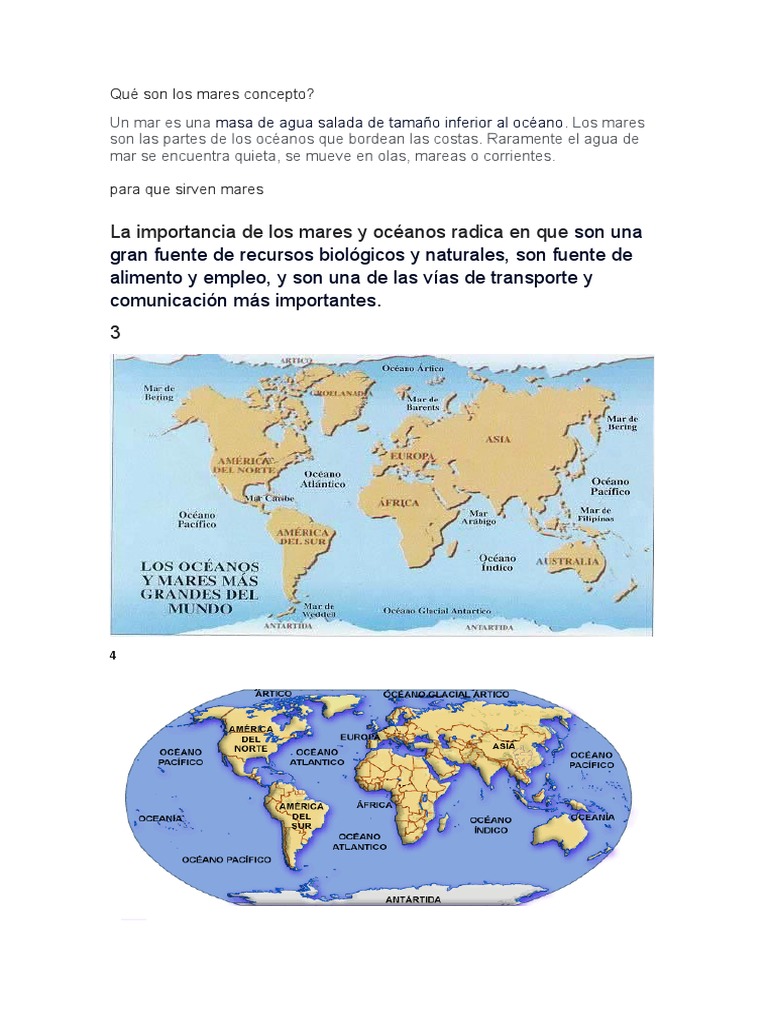 Qué Son Los Mares Concepto | PDF | Viajes y turismo | Hogar, jardinería ...