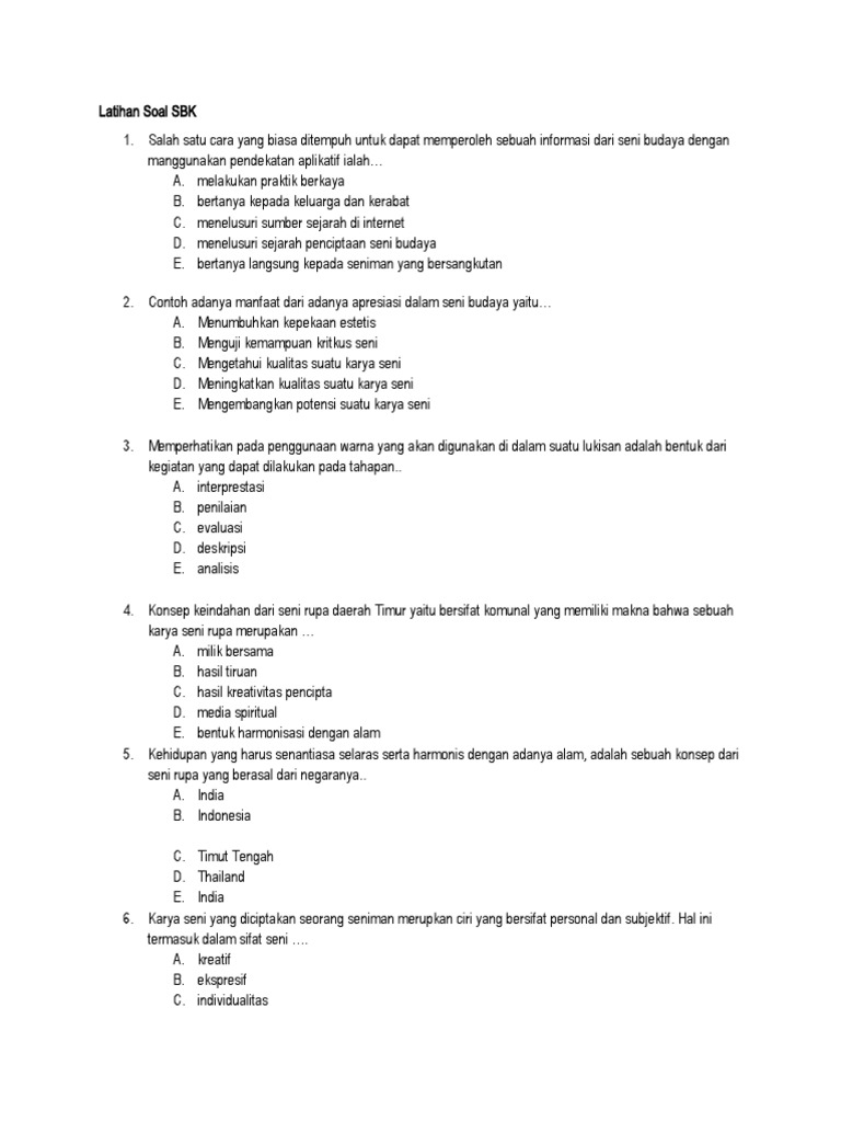 Latihan Soal SBK | PDF