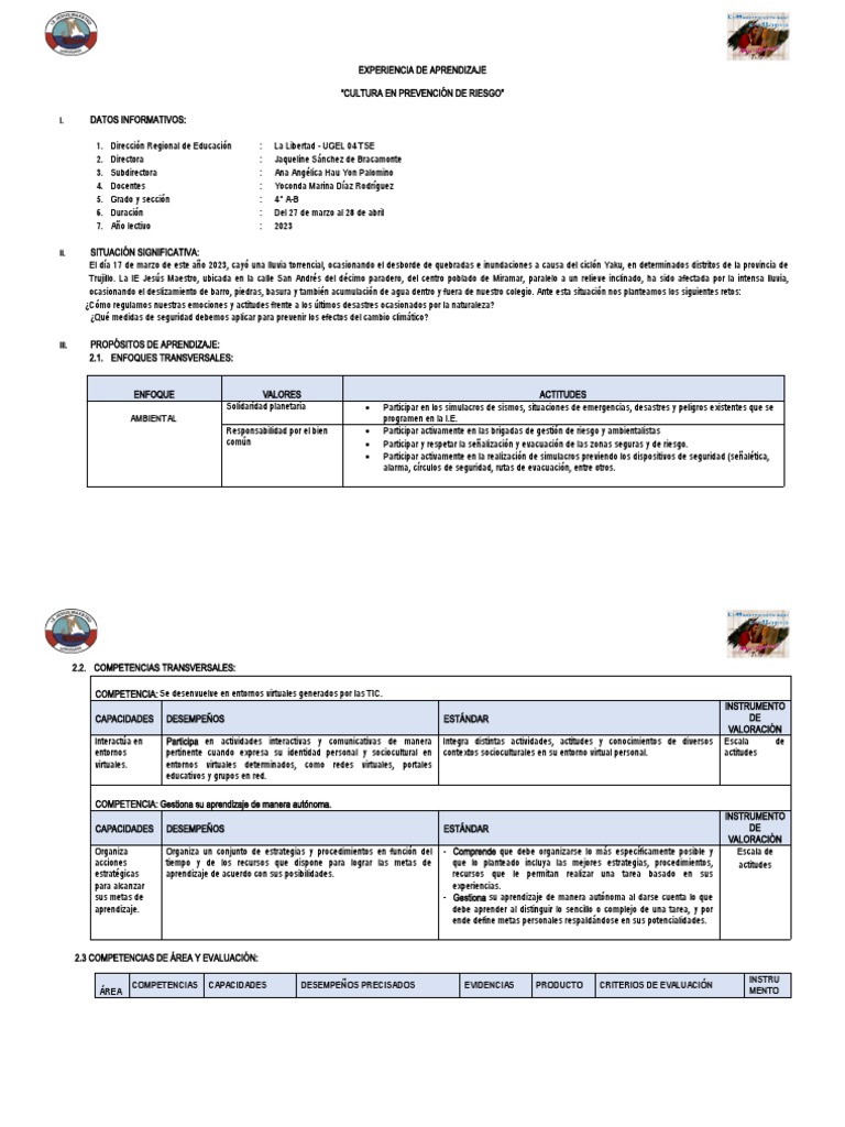 1. EDA 4° | PDF | Aprendizaje | Evaluación