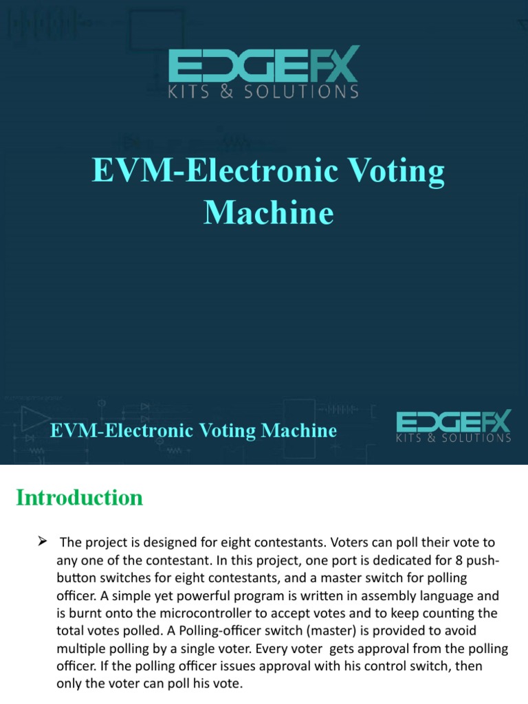 Electronic-Voting-Machine 8564504 Powerpoint | PDF | Microcontroller | Embedded System
