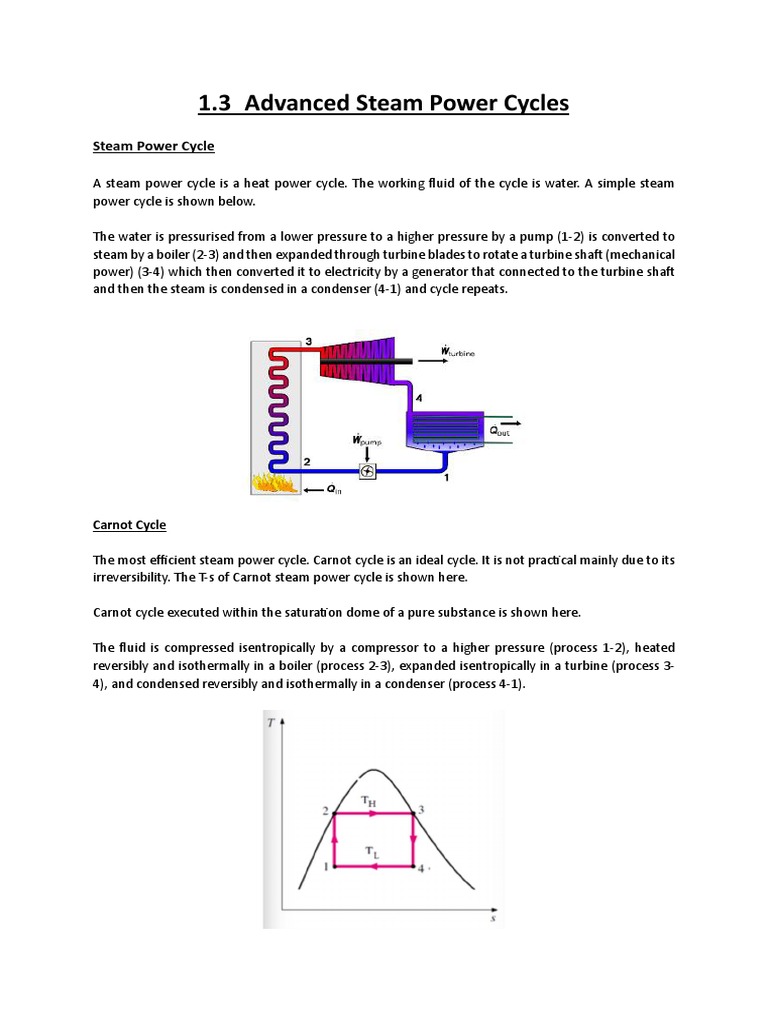 1-3 Advanced Steam Power Cycles | PDF | Boiler | Steam Engine