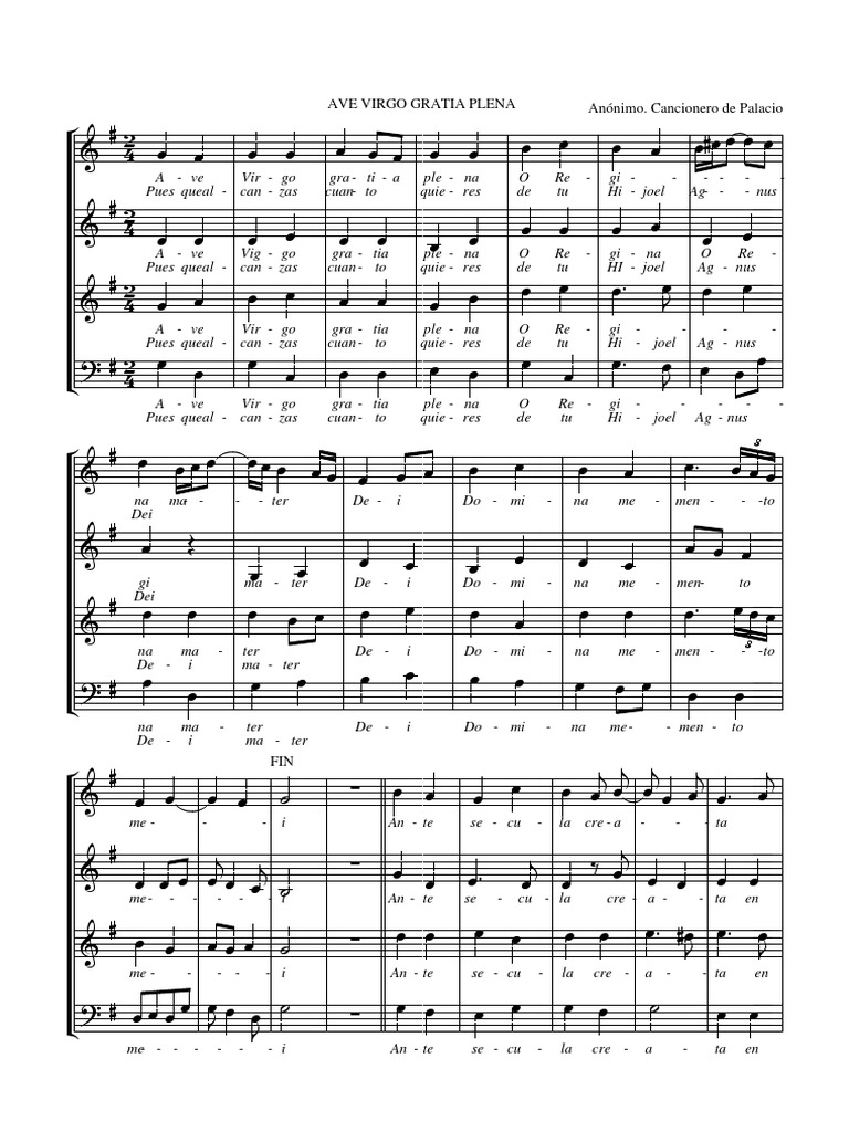 Ave Virgo Gratia Plena | PDF