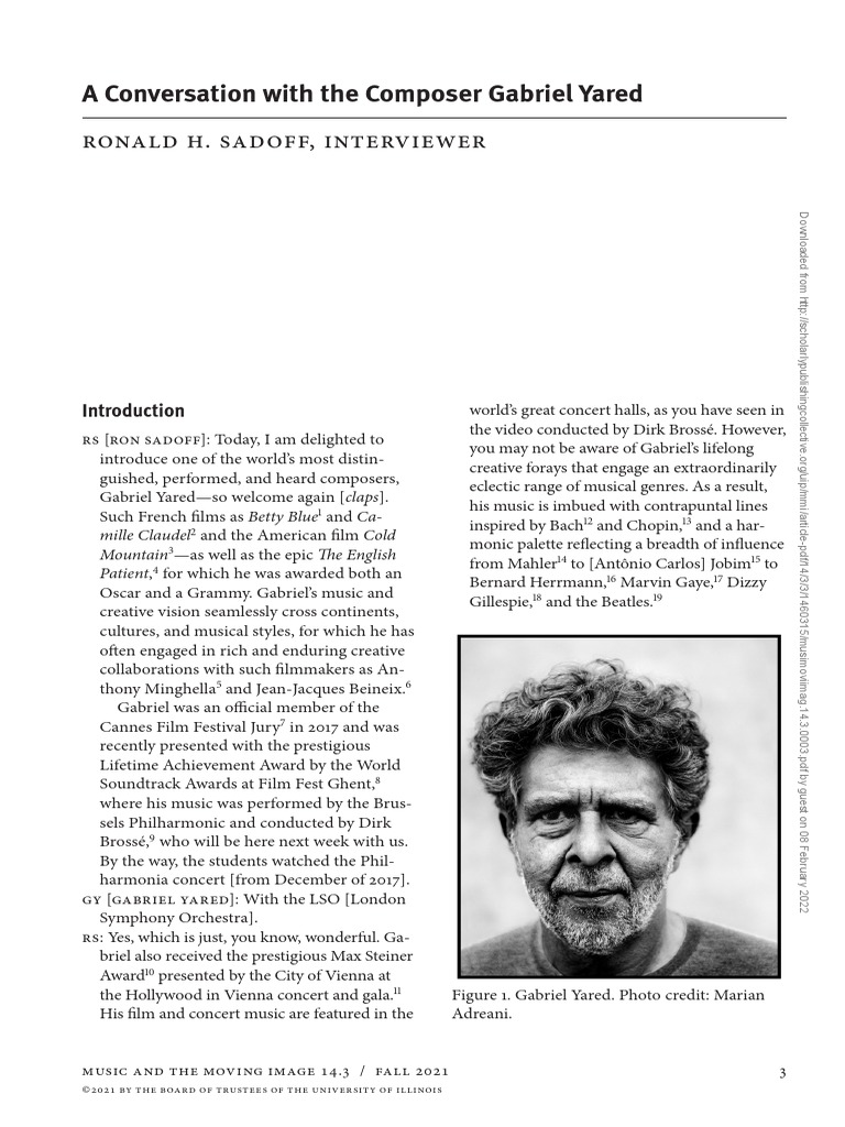 Interview To Gabriel Yared | PDF | Performing Arts