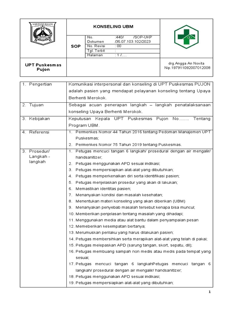 SOP KONSELING UBM | PDF