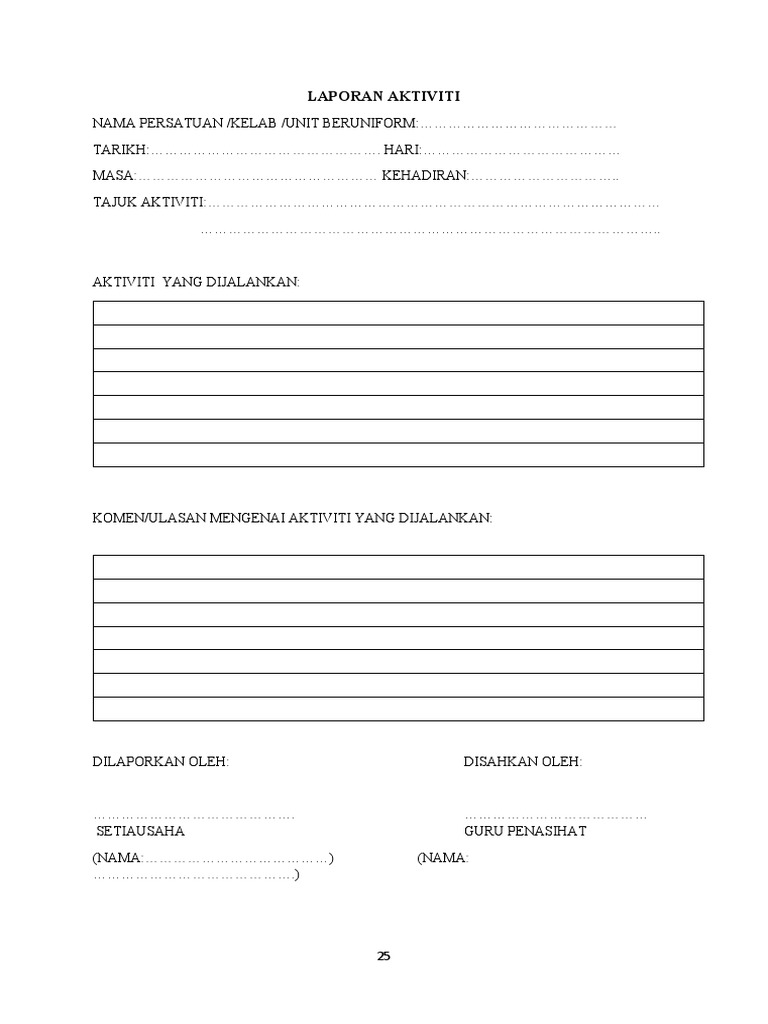 Template Laporan Aktiviti | PDF