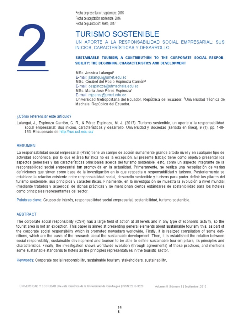 Turismo Sostenible Pdf Turismo Sustentabilidad