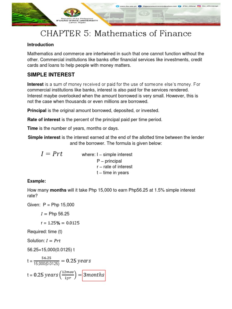 Module 5 - Mathematics of Finance | PDF | Dividend | Interest