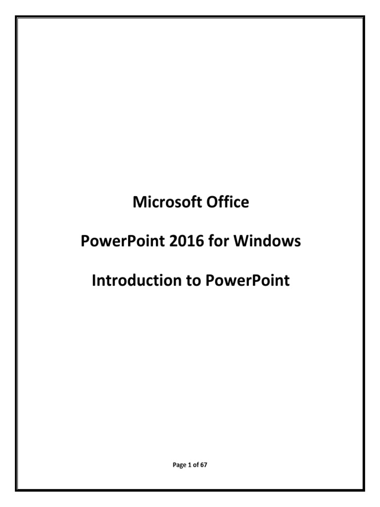Microsoft Office (MS-POWER POINT 2016) For Class 7 | Download Free PDF ...