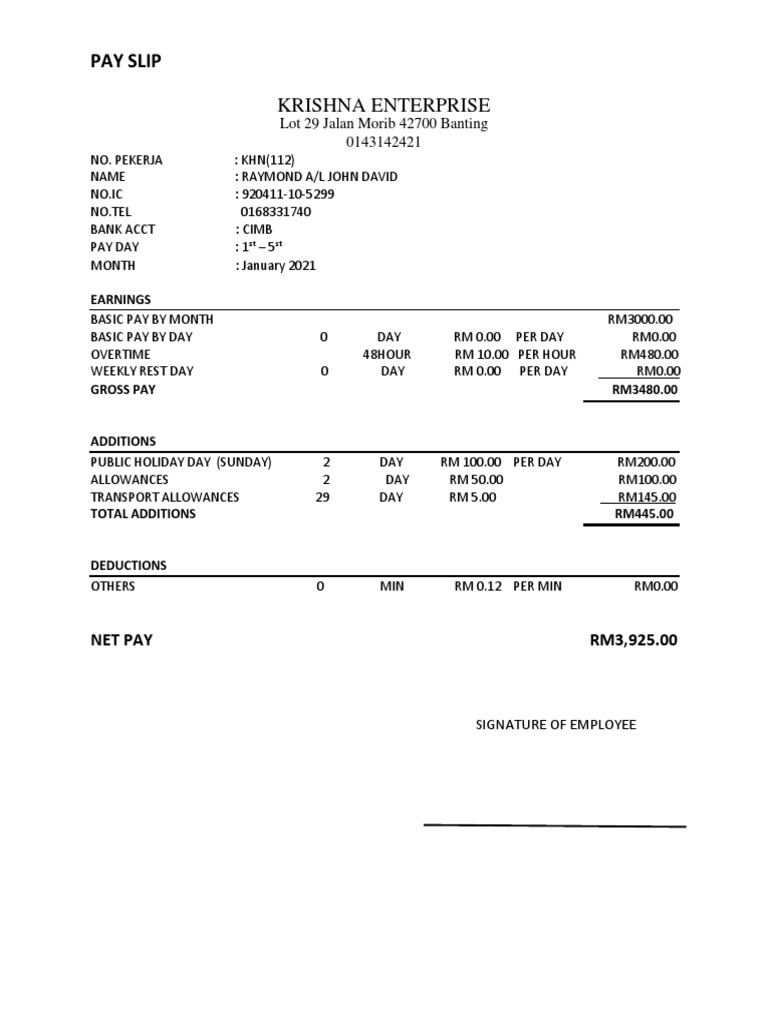 Raymond Pay Slip Latest | PDF