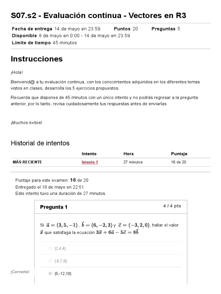 S07.s2 - Evaluación Continua - Vectores en R3 - INTRODUCCION A LA MATEMATICA PARA INGENIERIA ...