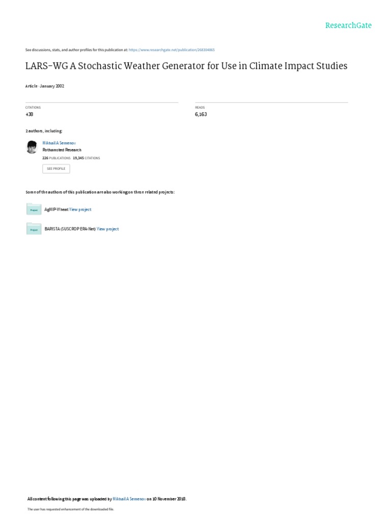 Lars Wg Manual Pdf Standard Deviation P Value