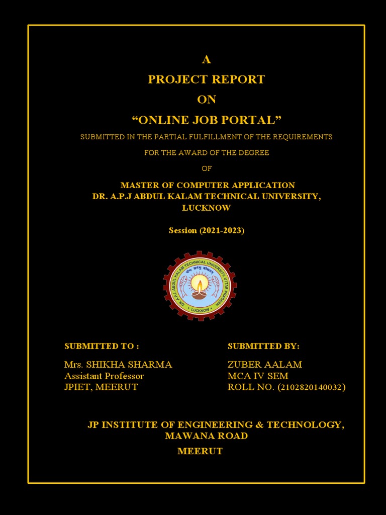 JOB Portal Project Report | PDF | Html Element | Html