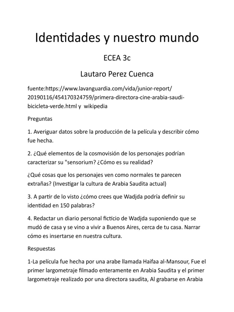 Identidades y Nuestro Mundo | PDF