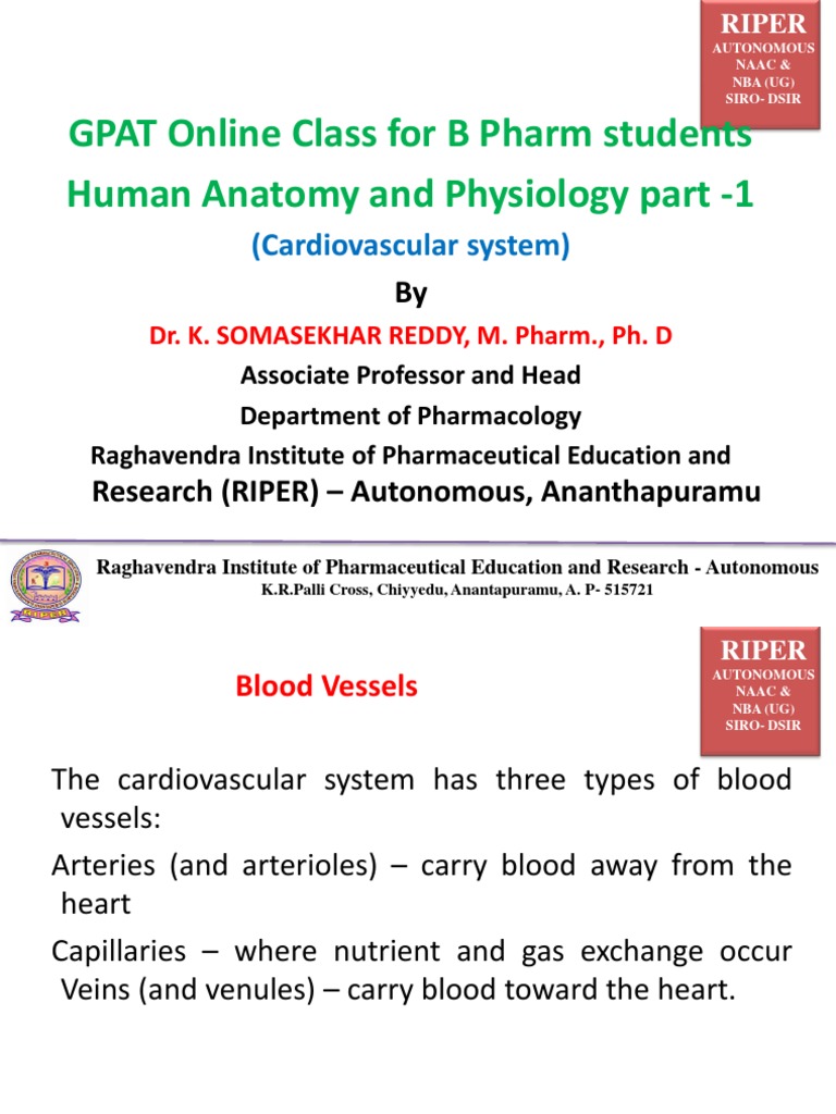 GPAT Online Class For B Pharm Students Human Anatomy and Physiology ...