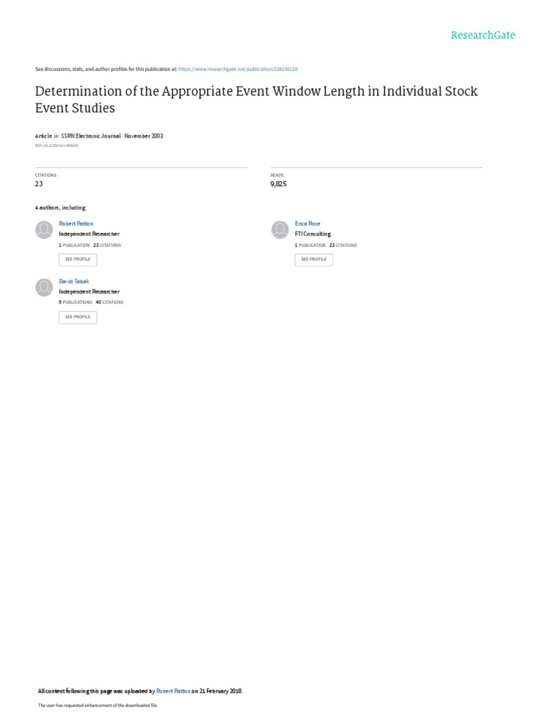 Determination of The Appropriate Event Window Length in Individual ...