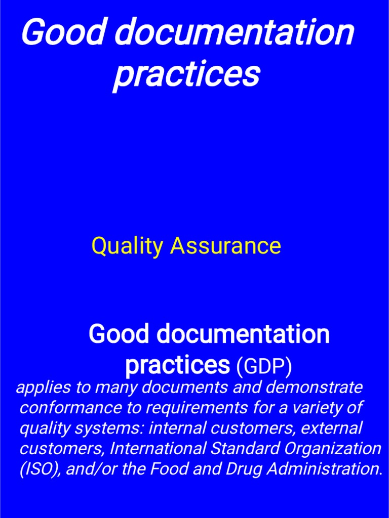 Good Documentation Practices Overview | PDF | Documentation | Computing