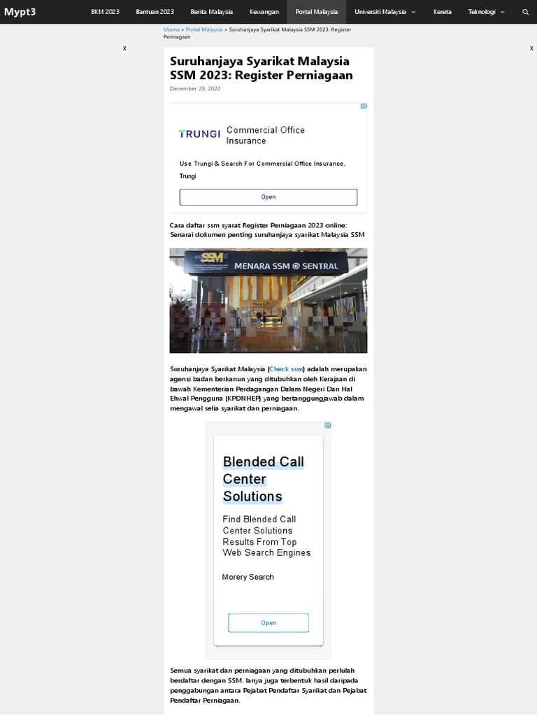 Suruhanjaya Syarikat Malaysia SSM 2023 (Register Perniagaan) | PDF