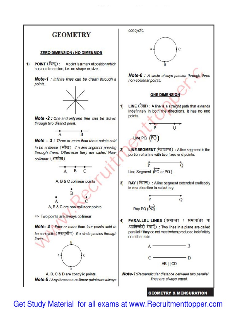 Ssc Geometry Mesuration Notes PDF Download | PDF