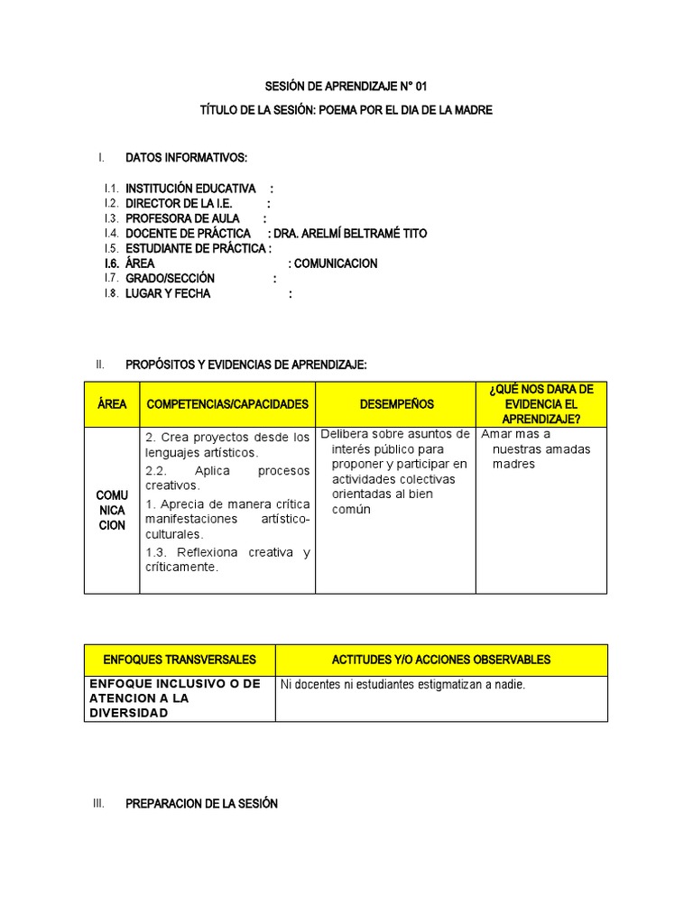 Sesión de Aprendizaje #01 - Comunicacion | PDF | Aprendizaje | Modificación de comportamiento
