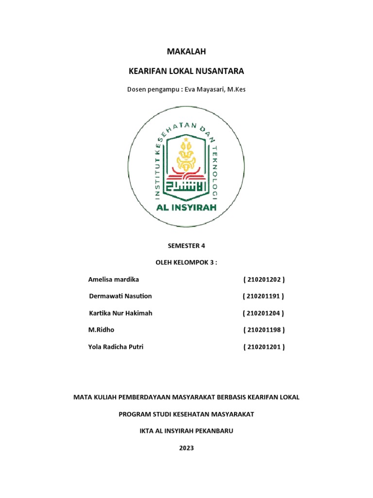 Makalah Kel.3 Kearifan Lokal Nusantara | PDF