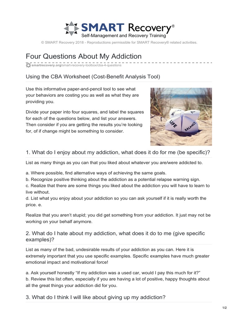 Four Questions About My Addiction | PDF | Cost–Benefit Analysis | Relapse
